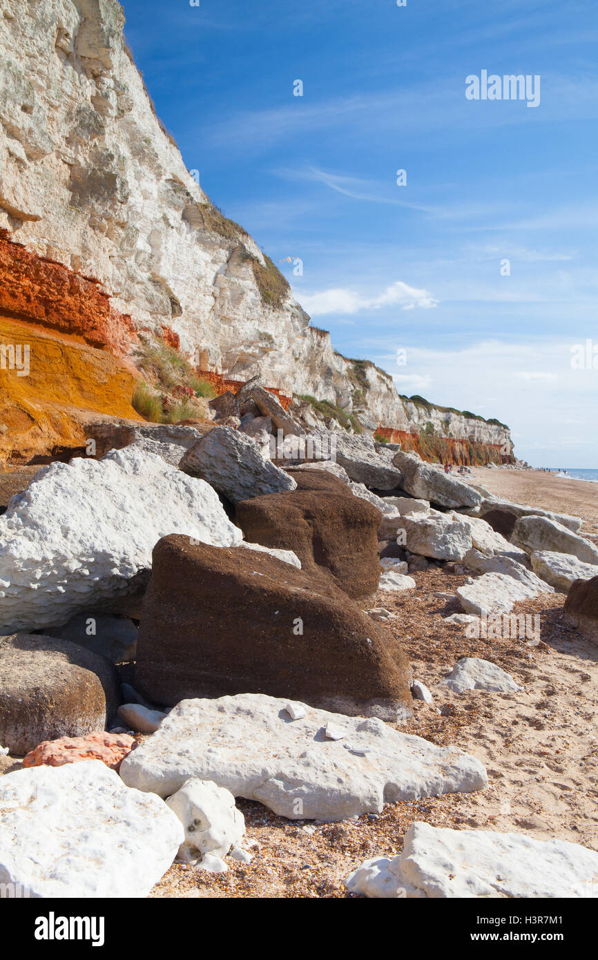Hunstanton Cliffs in Norfolk.Great Britain.The famous striped cliffs of ...
