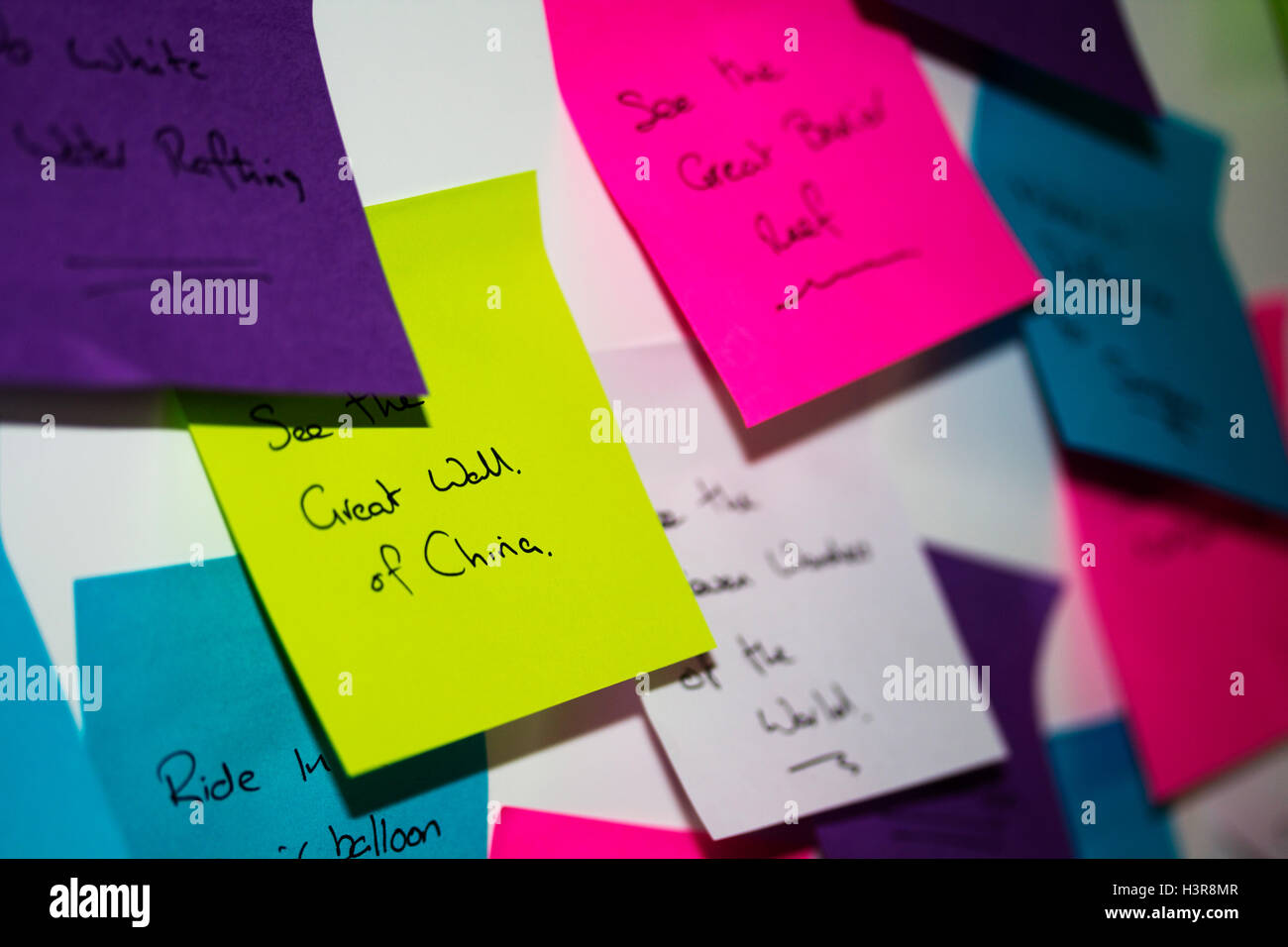 Colourful sticky notes with things to do Stock Photo - Alamy