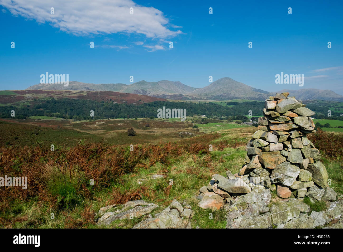 Coniston range seen from Torver Common in Lake District, England Stock ...