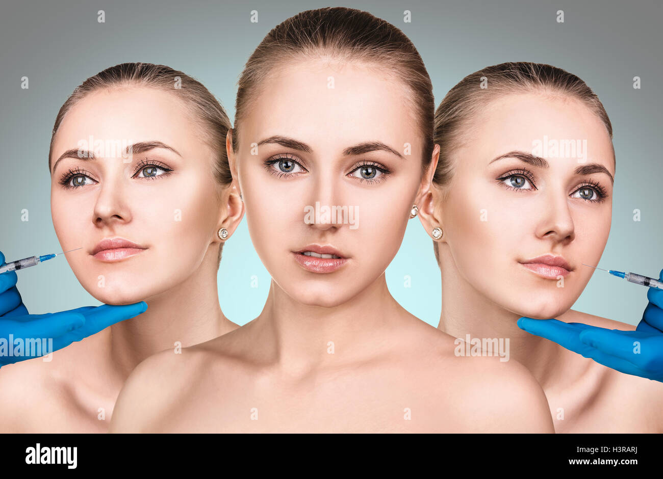 Beautiful woman gets beauty facial injections Stock Photo - Alamy