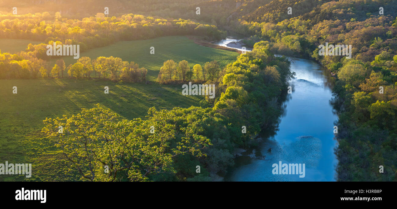Buffalo National River, Arkansas: Sunset clouds over the Buffalo River ...