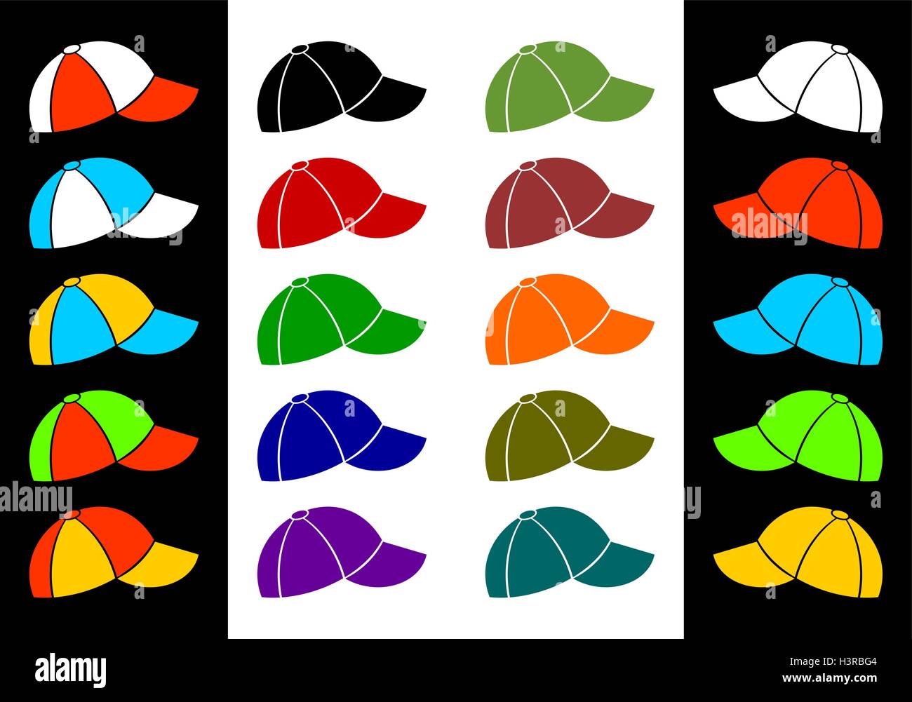 Multicolored baseball cap Stock Vector Images - Alamy