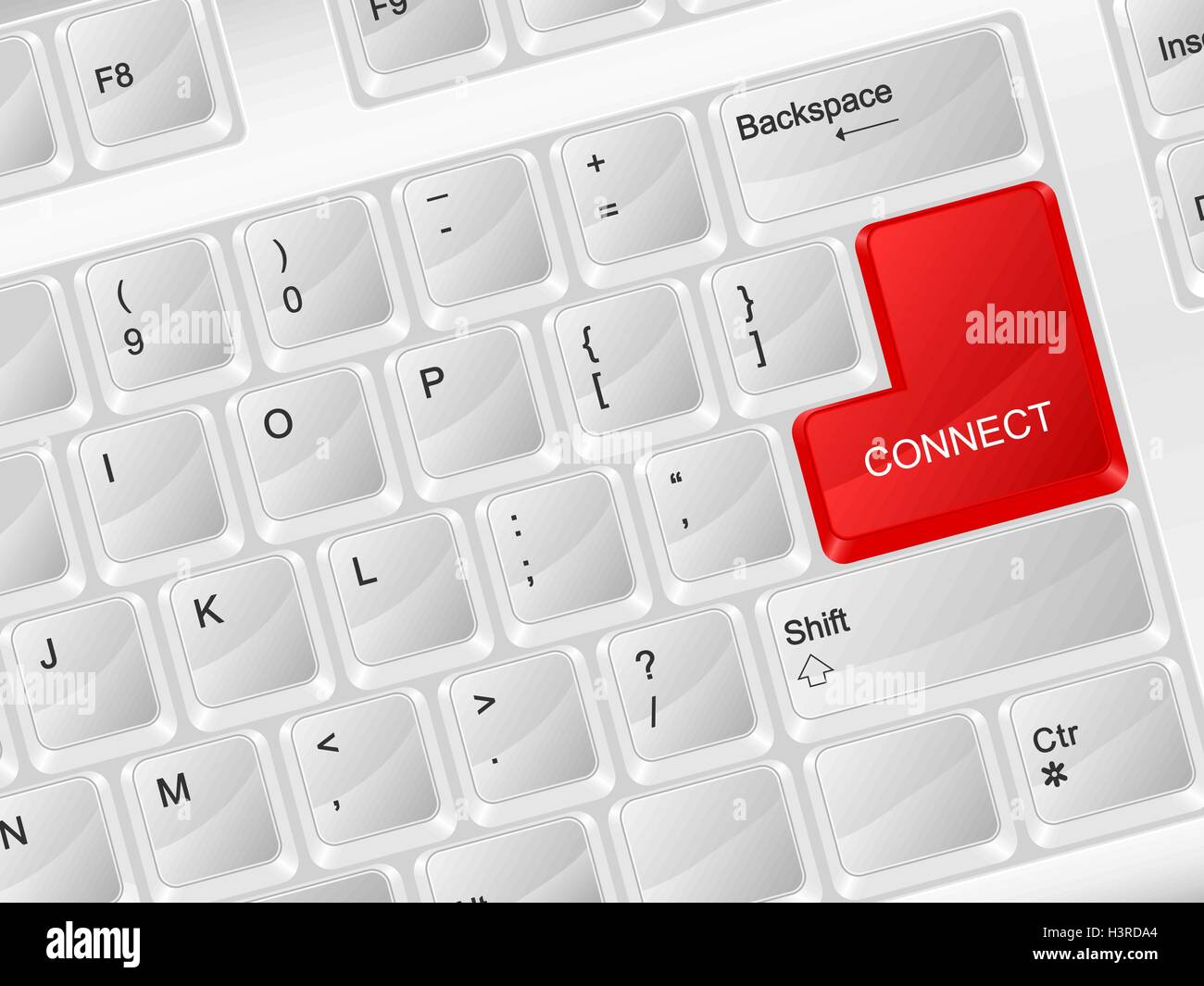 White computer keyboard connect. Vector illustration Stock Vector Image ...
