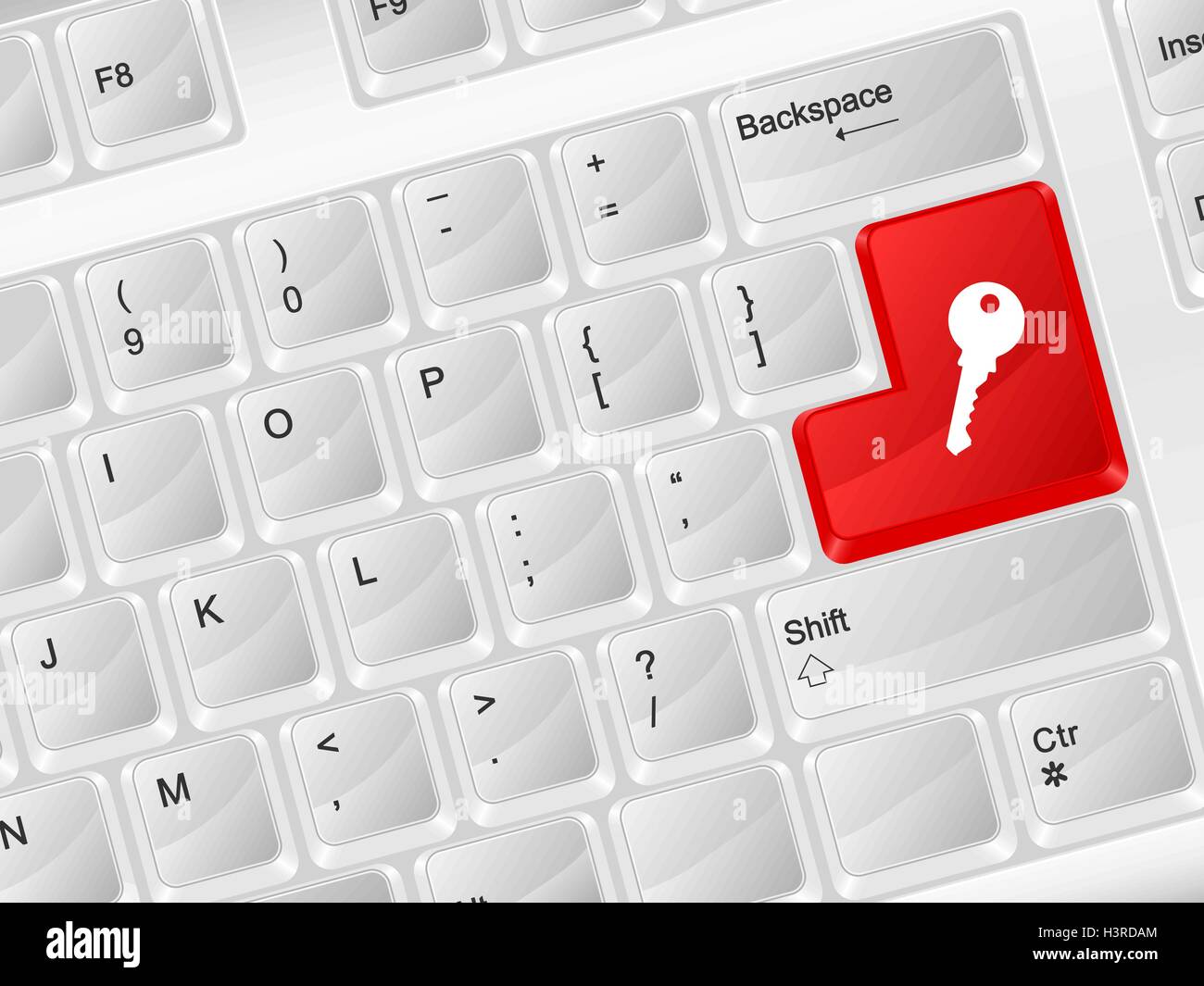 White computer keyboard key symbol. Vector illustration Stock Vector ...