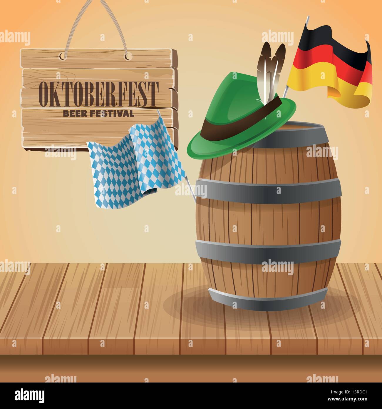 Oktoberfest barrel german flags hi-res stock photography and images - Alamy