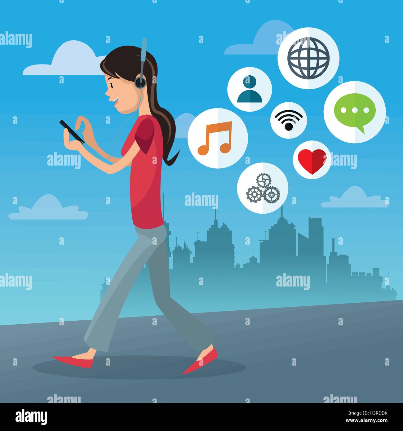 Mobile people cartoon design Stock Vector Image & Art - Alamy