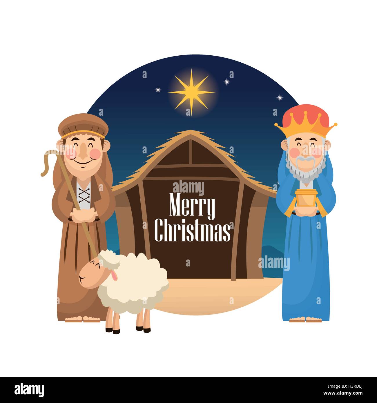 Shepherd and wise man cartoon design Stock Vector Image & Art - Alamy