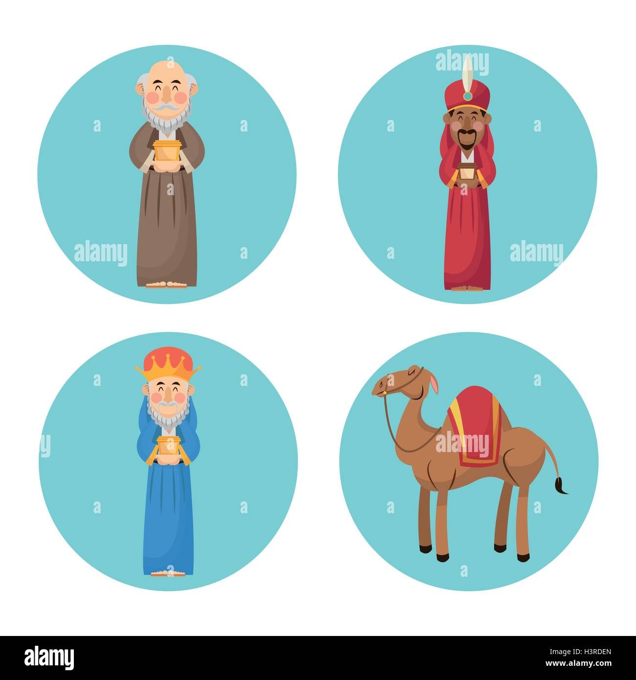 Three wise men cartoon with gift design Stock Vector Image & Art - Alamy