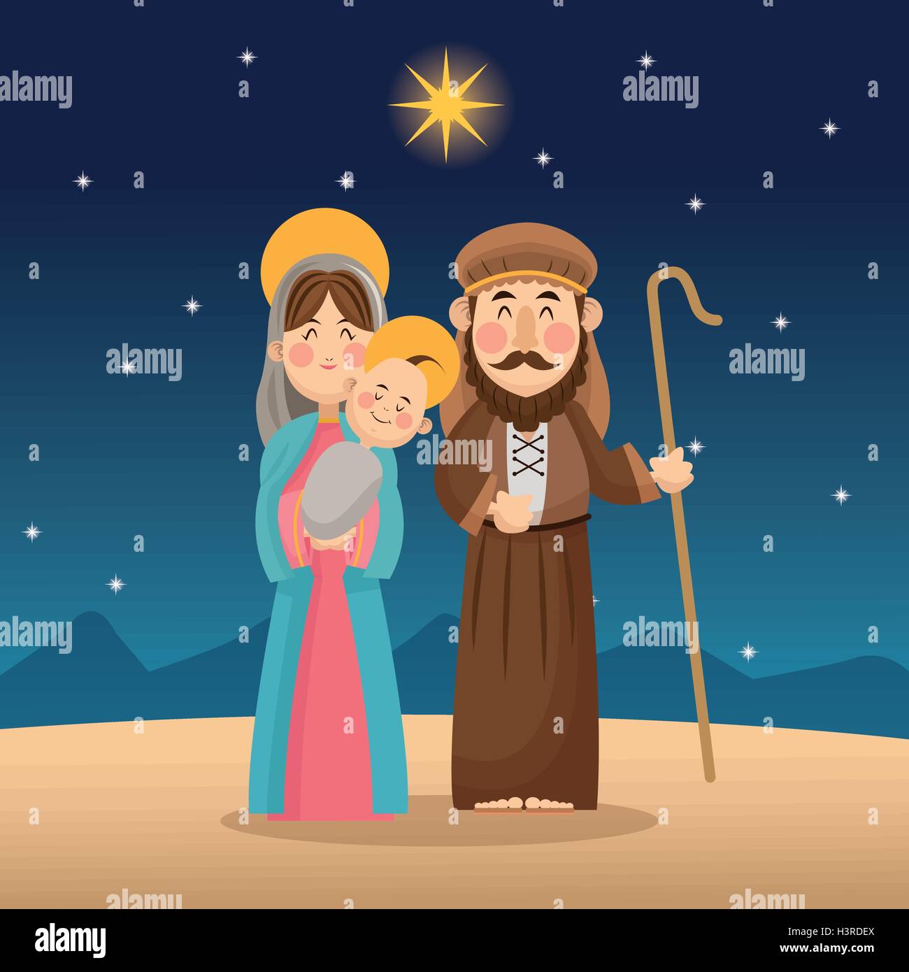 Baby jesus mary and joseph design Stock Vector Image & Art - Alamy