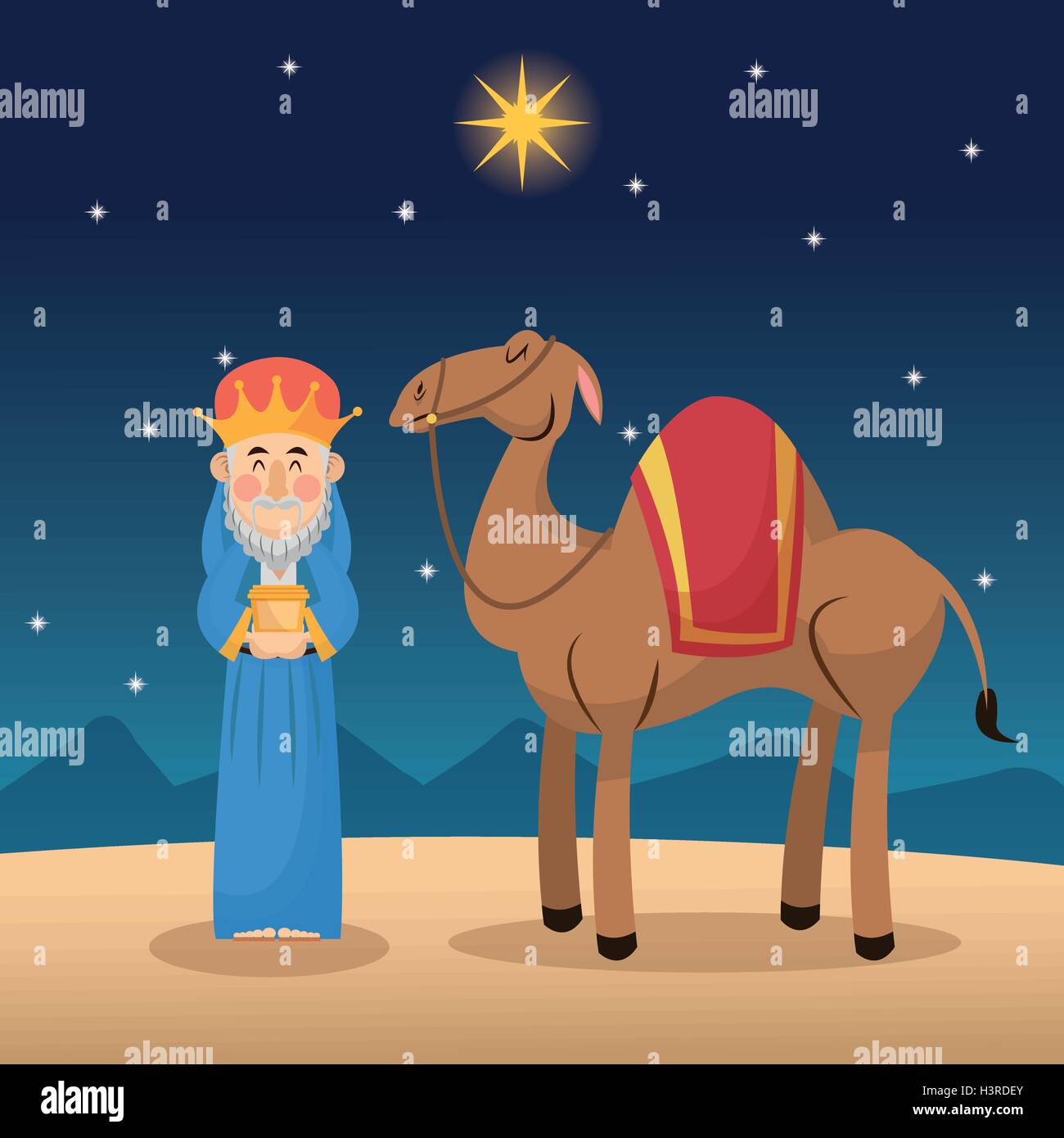 Wise man cartoon with gift design Stock Vector Image & Art - Alamy