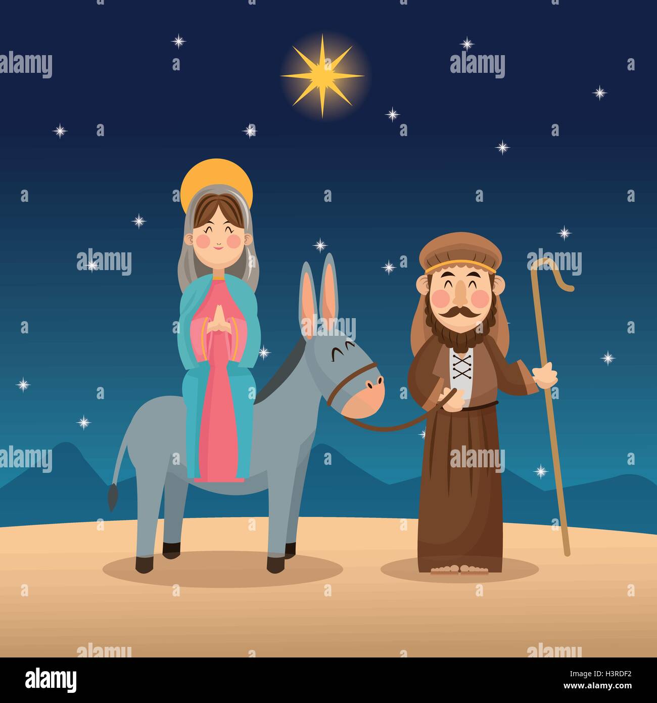 Mary and joseph cartoon design Stock Vector Image & Art - Alamy