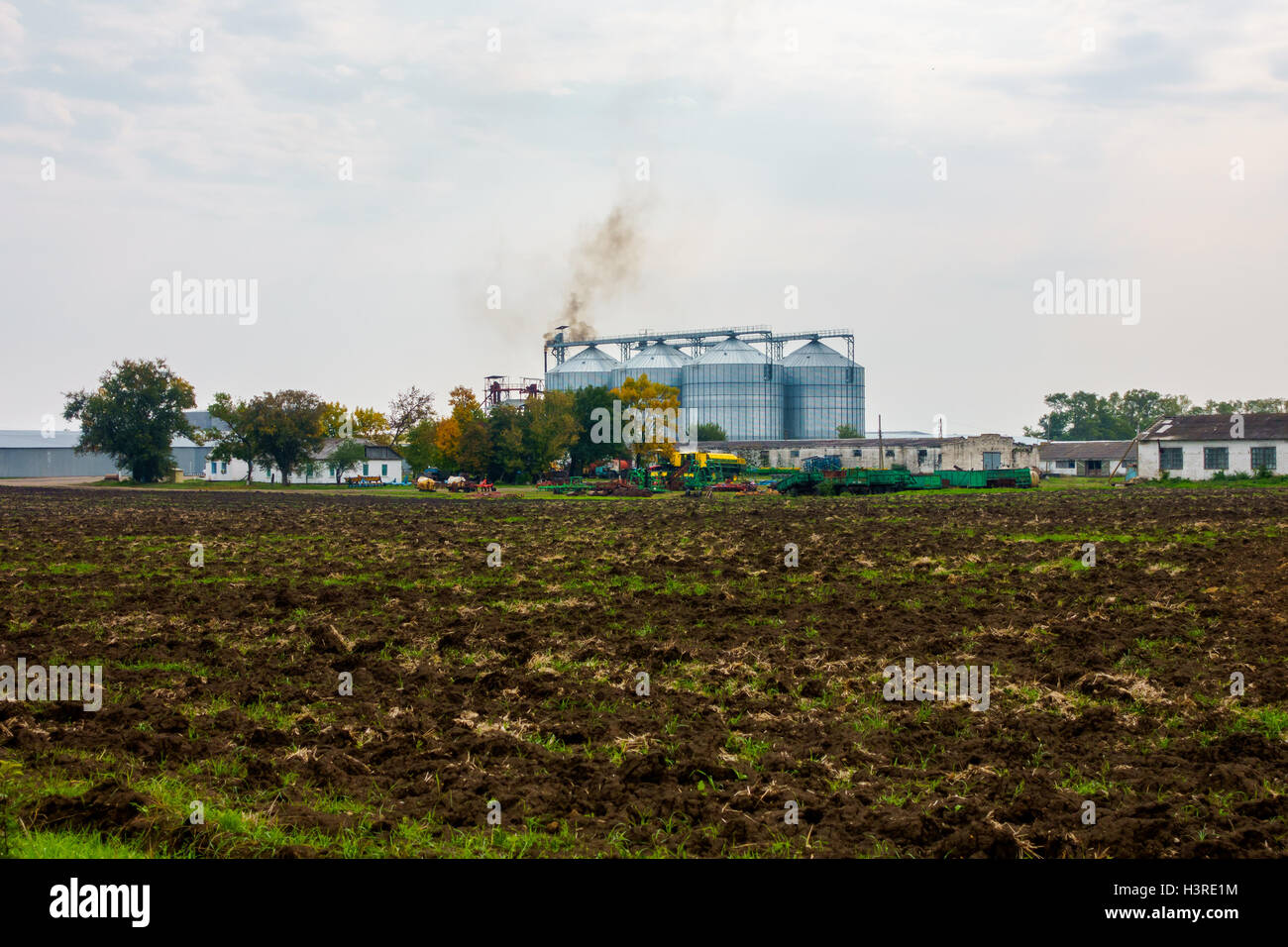 Agricultural warehouse outdoor landscape Stock Photo - Alamy