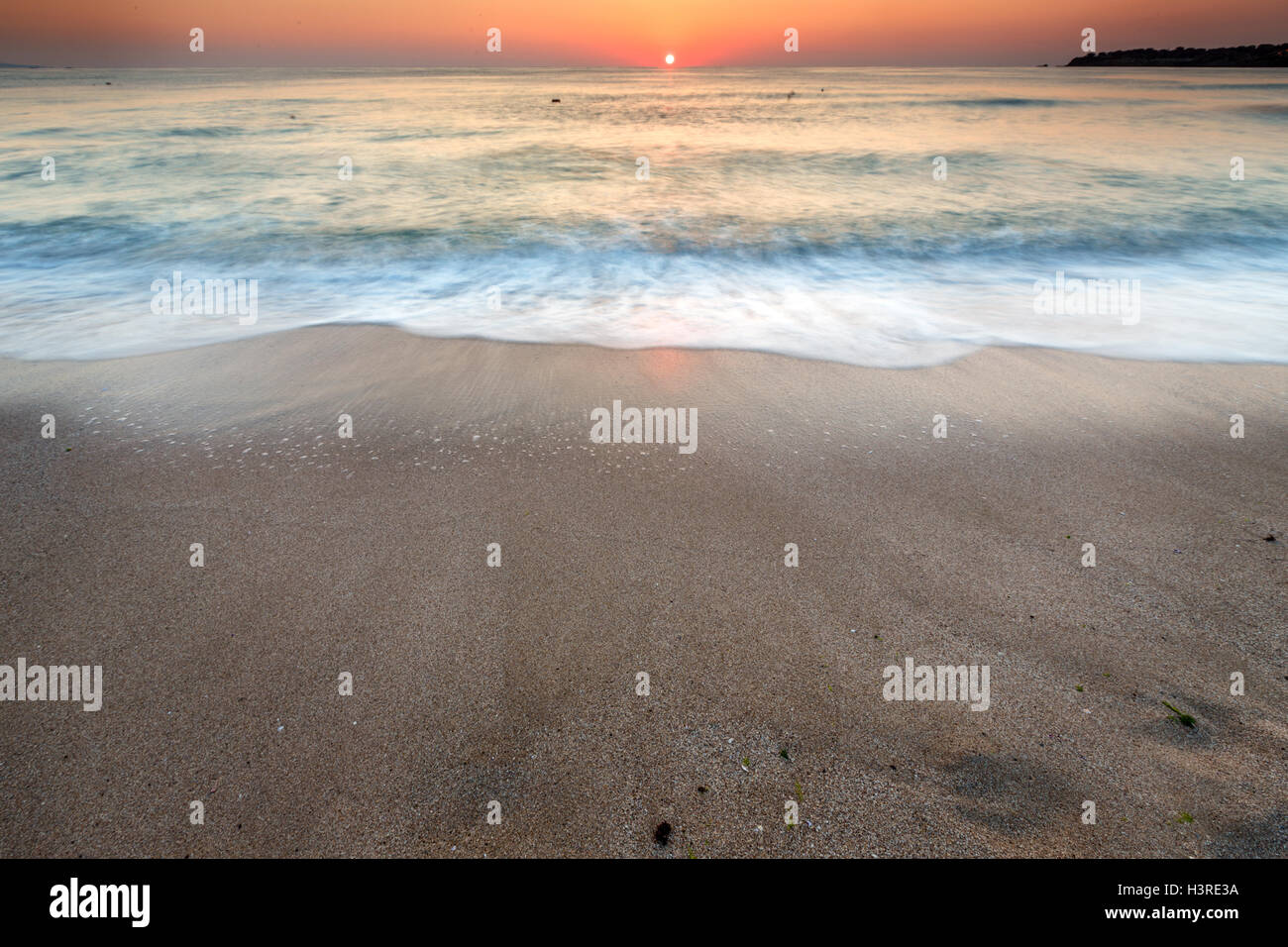 Background sea shore with a sandy beach Stock Photo - Alamy