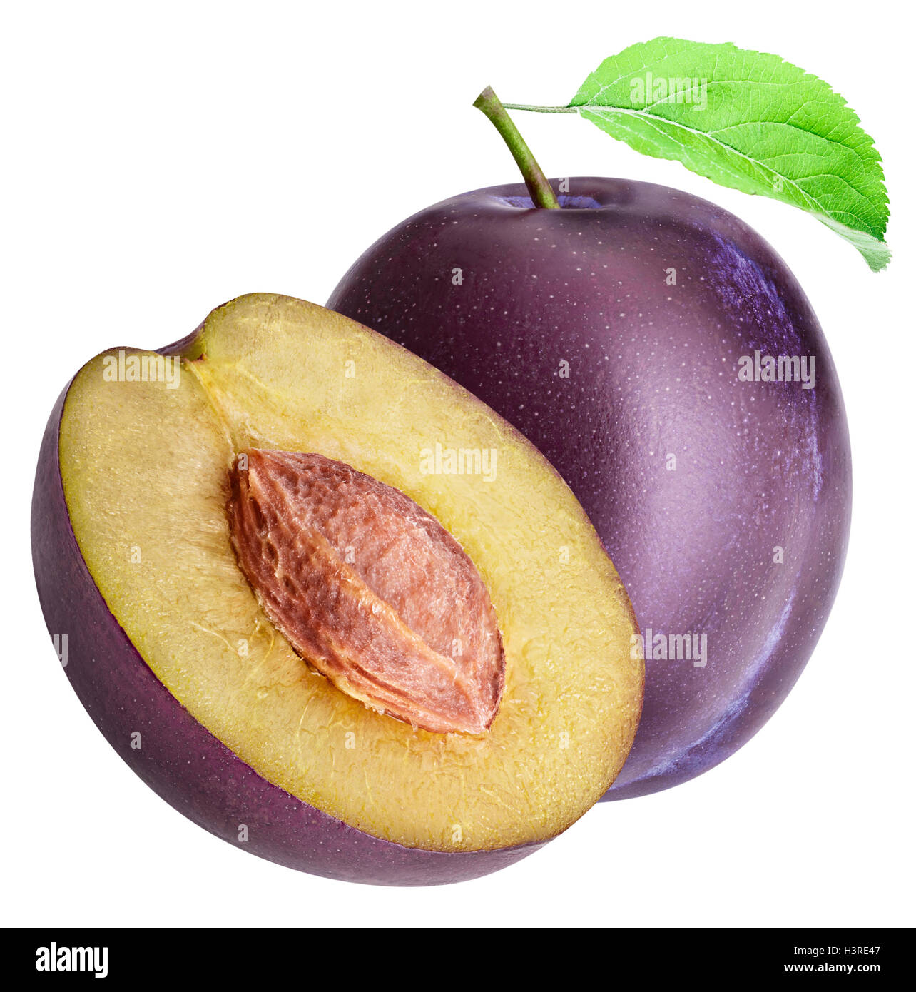 Plums isolated with clippin path Stock Photo - Alamy