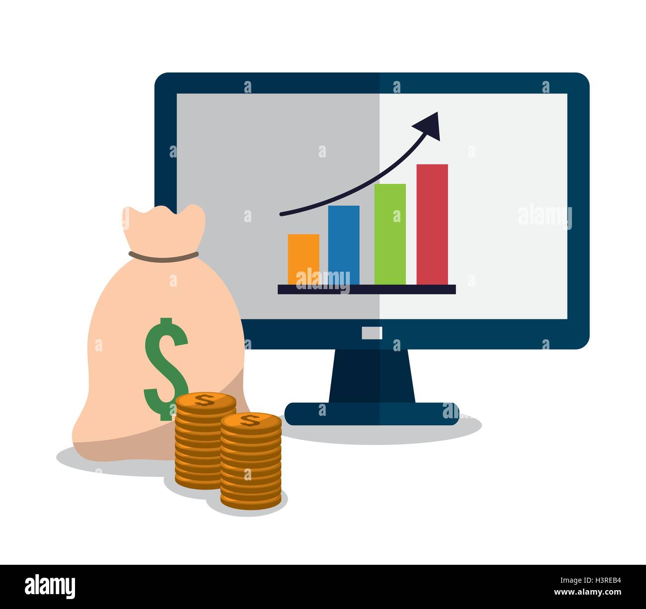 Computer infographic and digital marketing design Stock Vector Image ...
