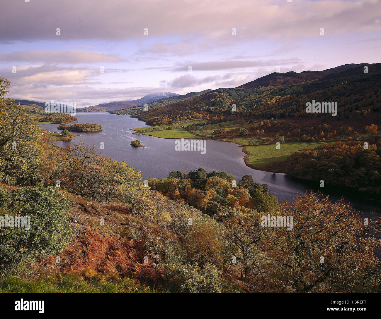 Great Britain, Scotland, hole Tummel, overview, autumn, hill scenery ...