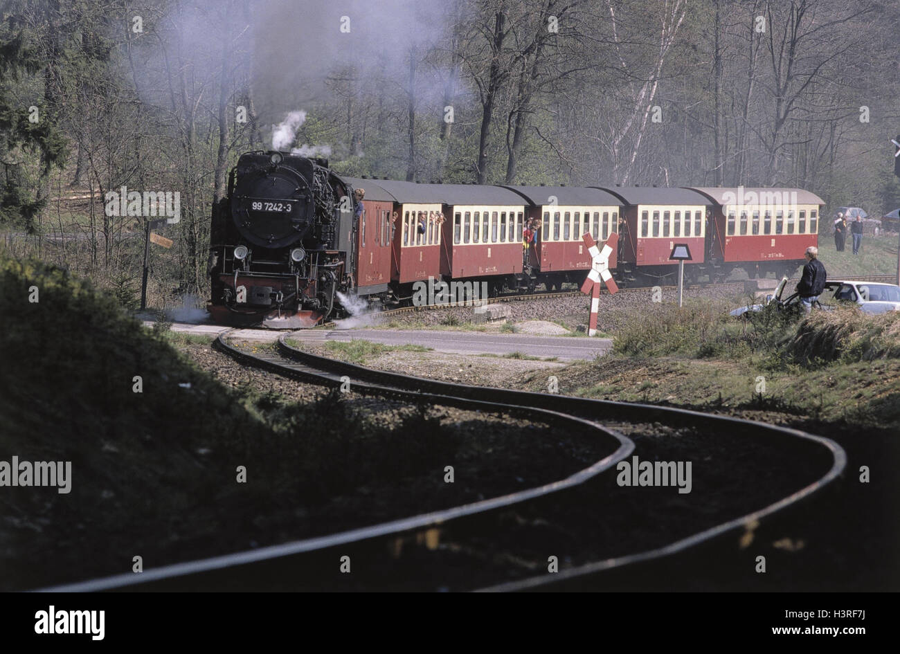 Germany, Saxony-Anhalt, resinous trajectory, old-timer railway, steam ...