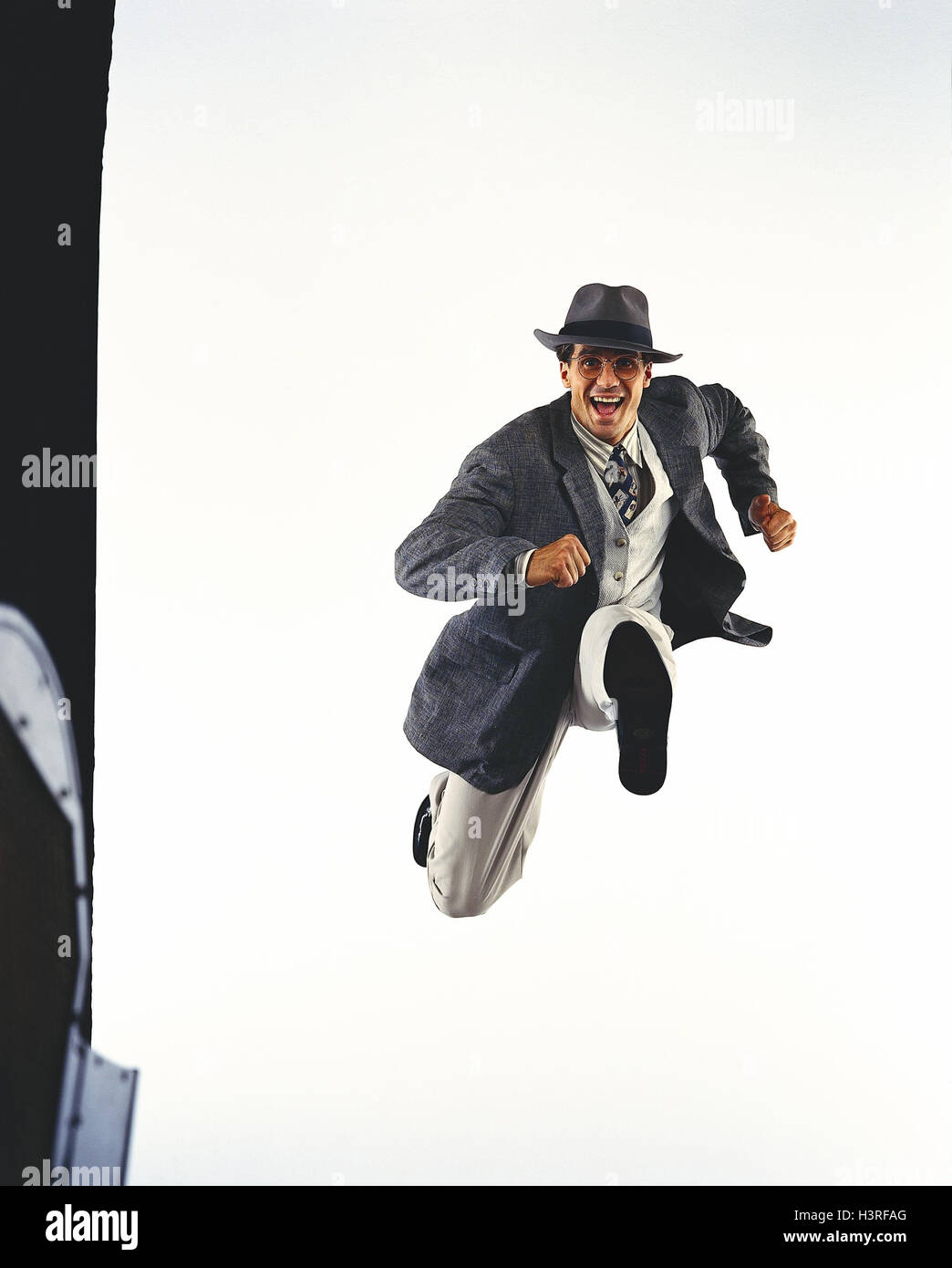 Man, suit, care, casing, caper, haste, run, cut outs, studio ...