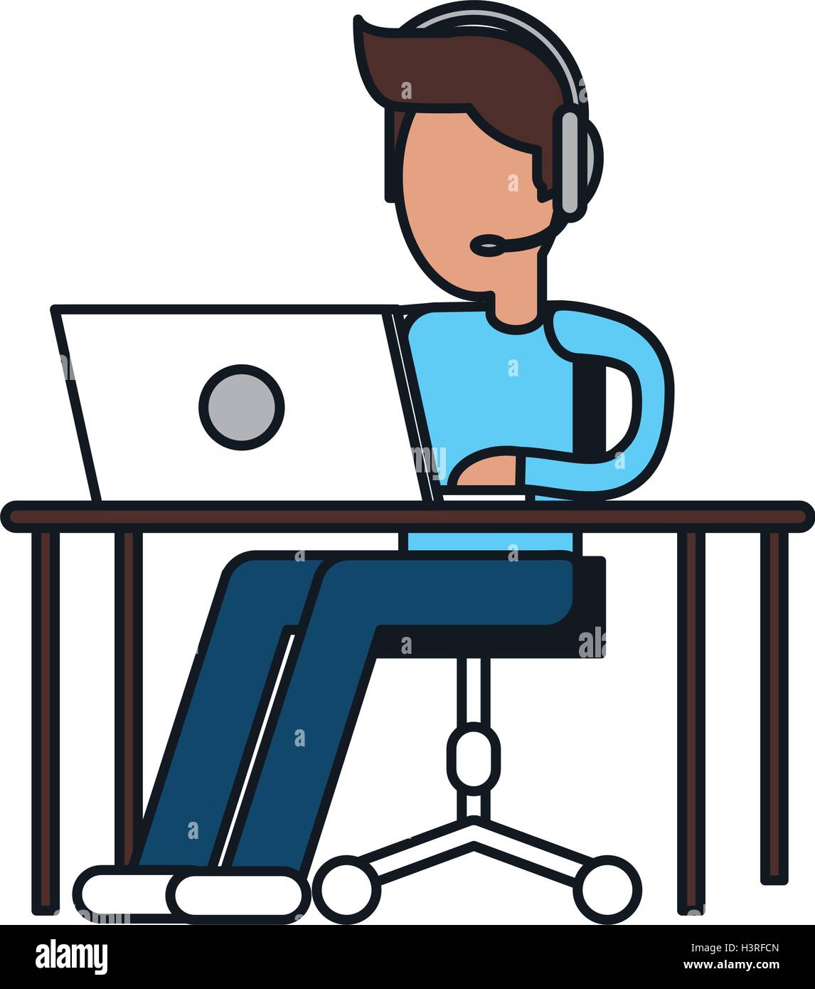 Isolated operator man design Stock Vector Image & Art - Alamy