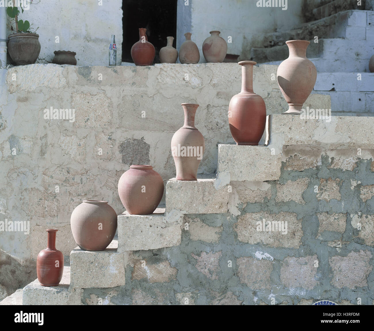 Turkey, Anatolia, Cappadocia, Avanos, pottery, Asia Minor, lane, stairs ...
