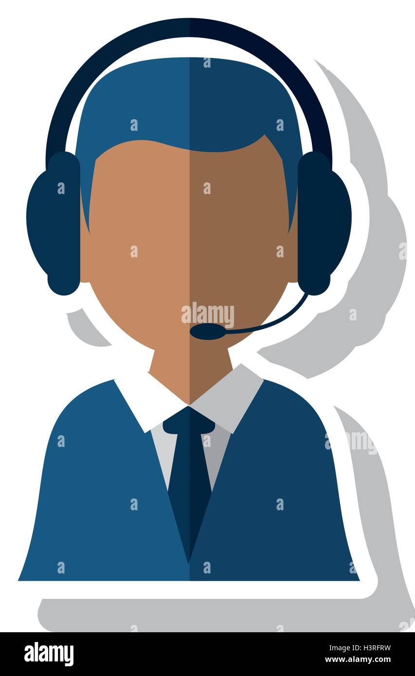 Isolated operator man design Stock Vector Image & Art - Alamy