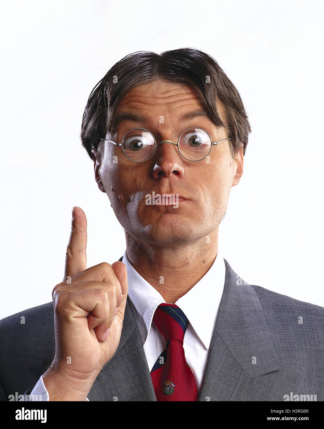 Businessman, glasses, gesture, reprimand, portrait, man, manager ...