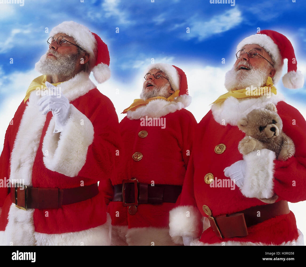 Santas, view, up, facial play, is surprised, Composing pleases, studio ...