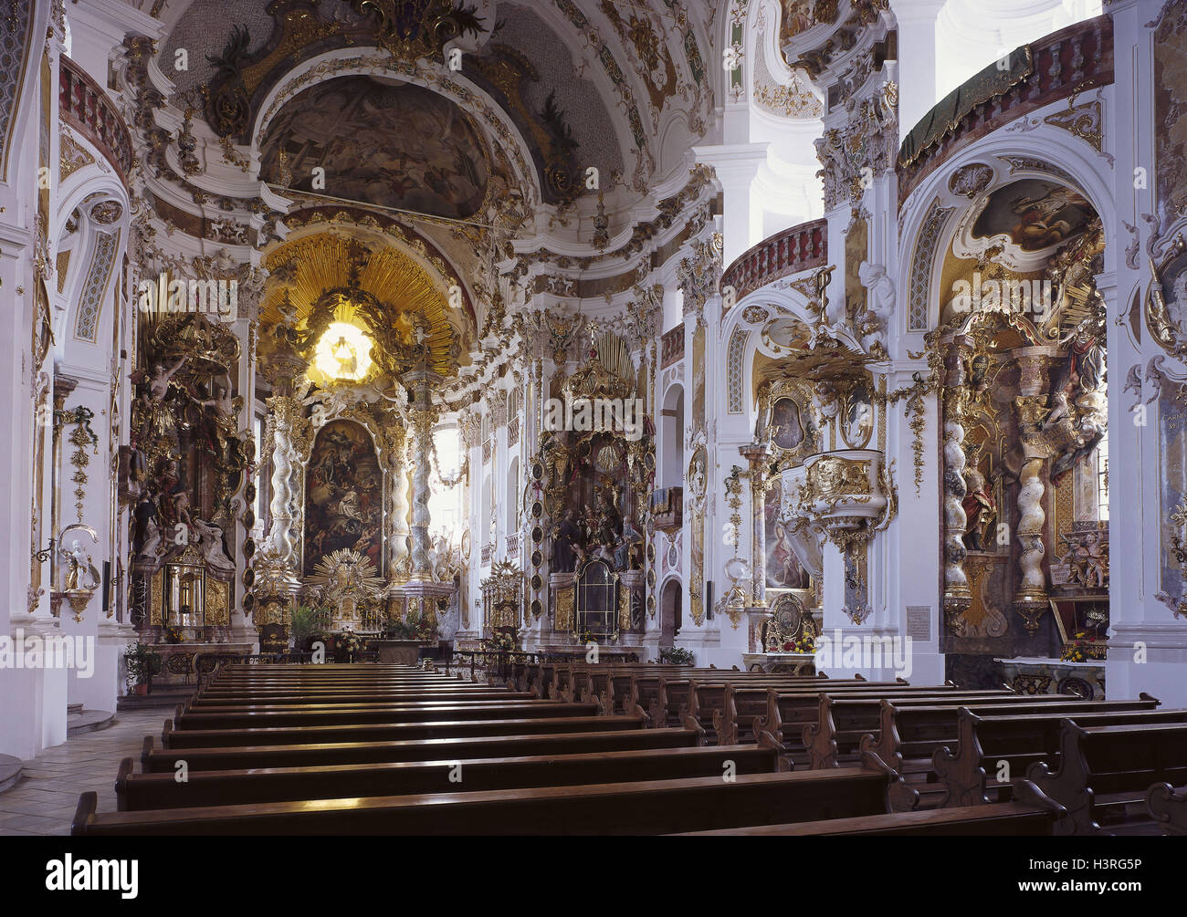 Germany, Lower Bavaria, Easter court Old town, church, interior view ...