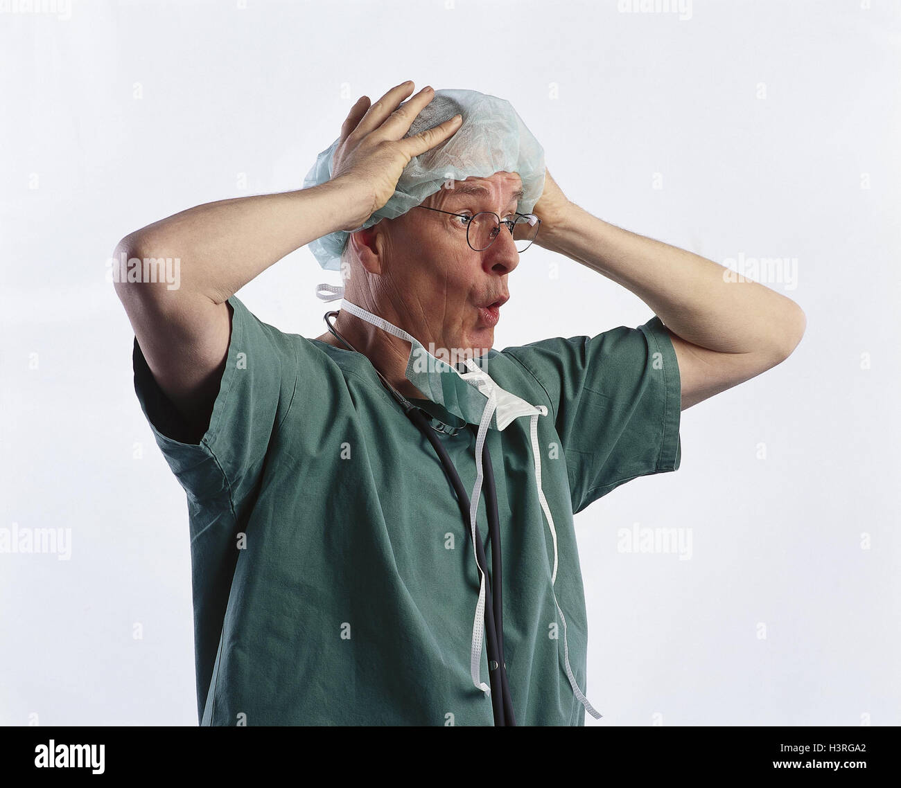 Op. doctor, gesture, - startled, studio, half portrait, mb 138 A12 ...