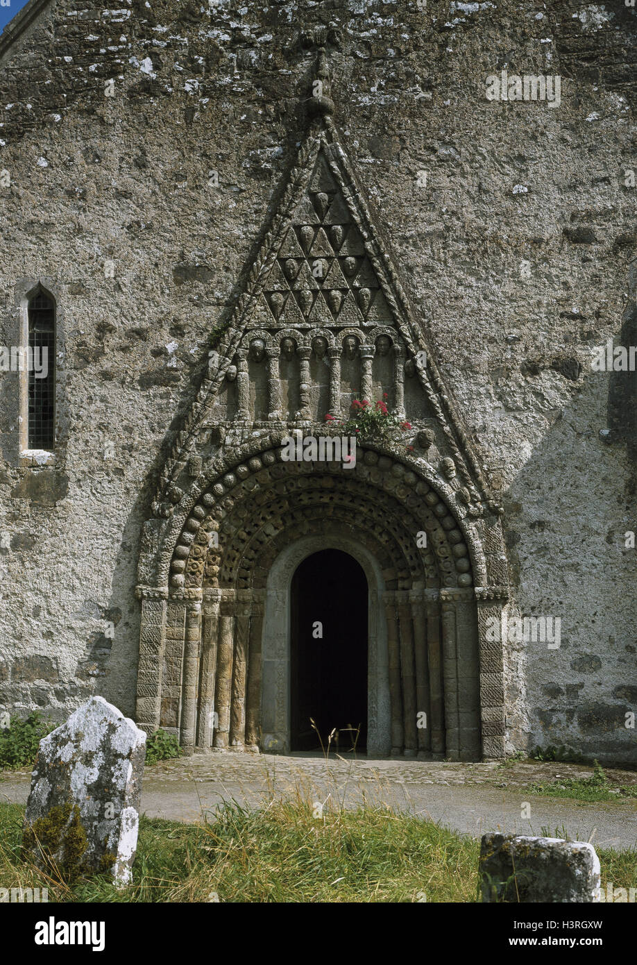 Ireland, Clonfert, church door, Europe, St. Brendan's Cathedral ...