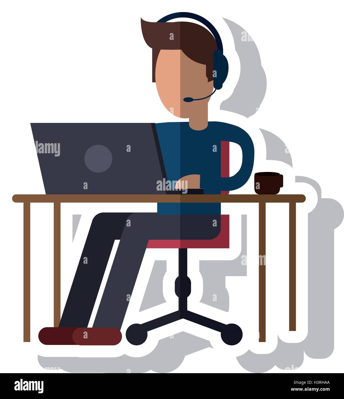 Isolated operator man design Stock Vector Image & Art - Alamy