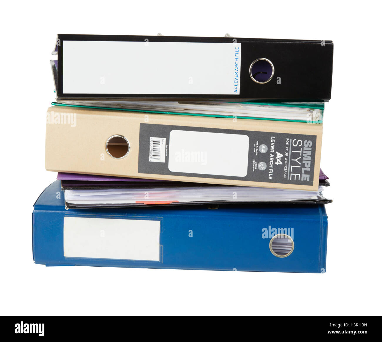 A4 folders and box files stacked up Stock Photo - Alamy