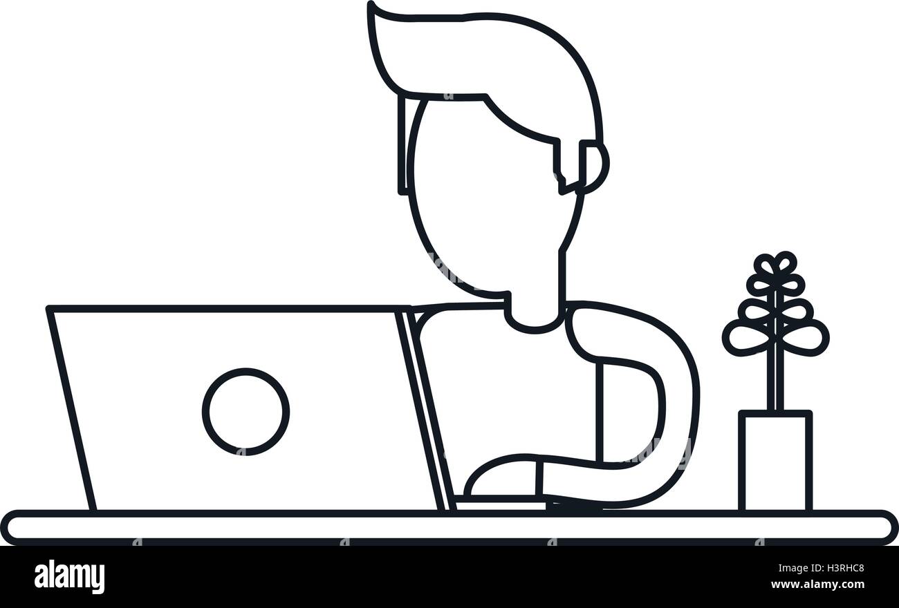 Isolated operator man design Stock Vector Image & Art - Alamy