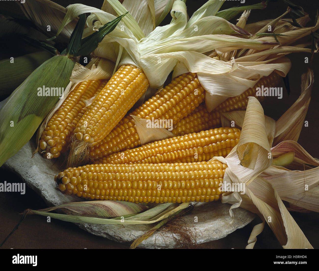 Corncobs, peeled, stone peel, Still life, vegetables, food, food, maize ...