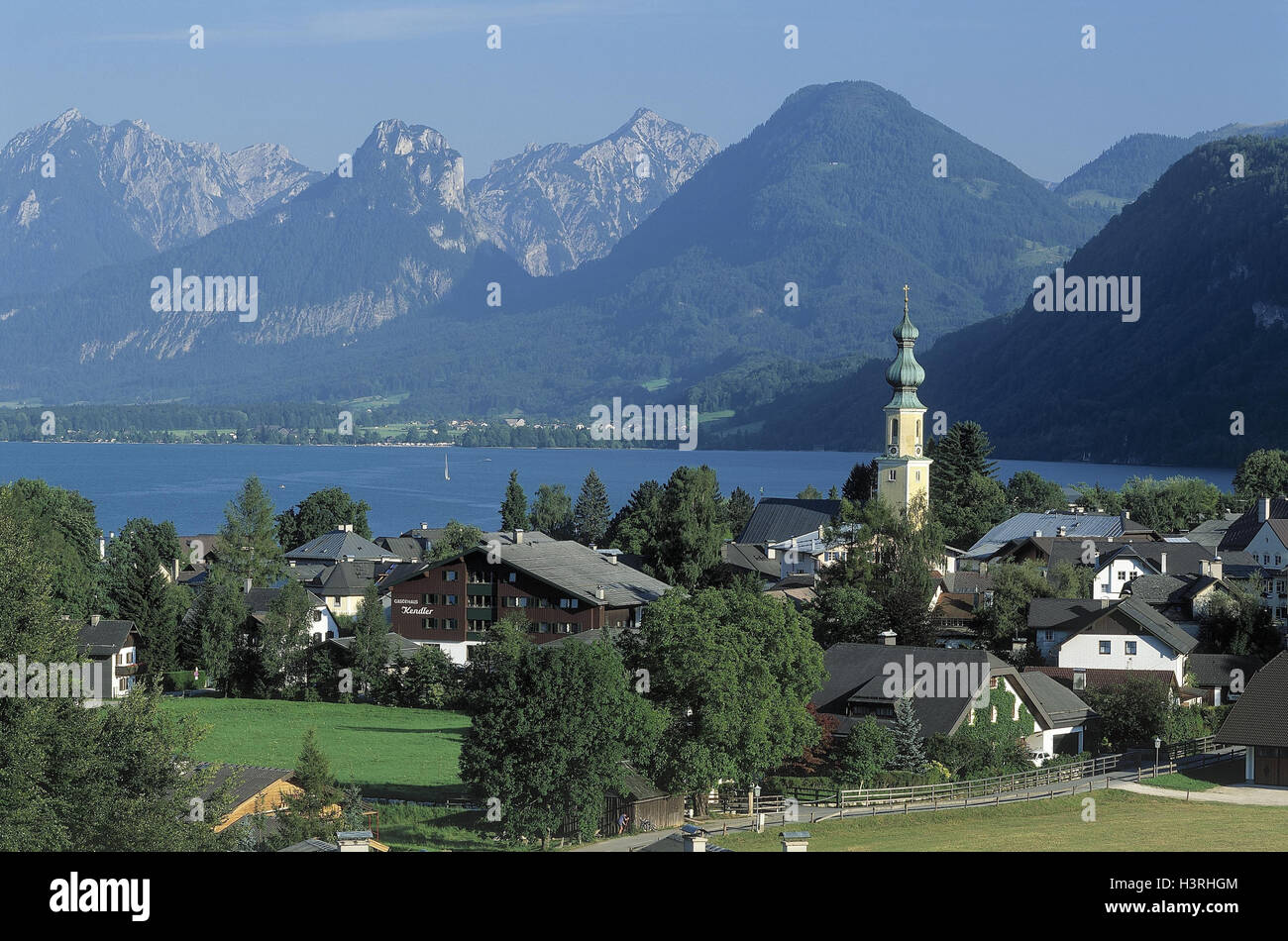 Austria, Salzkammergut, Wolfgang's lake, St. Gilgen, local view, Saint ...