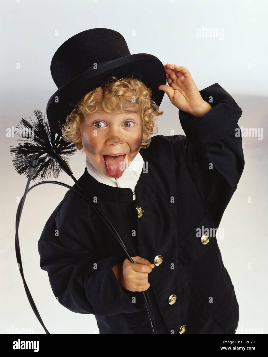 Boy, lining, chimney sweep, conductor, gesture, "tongue Rau's passages ...