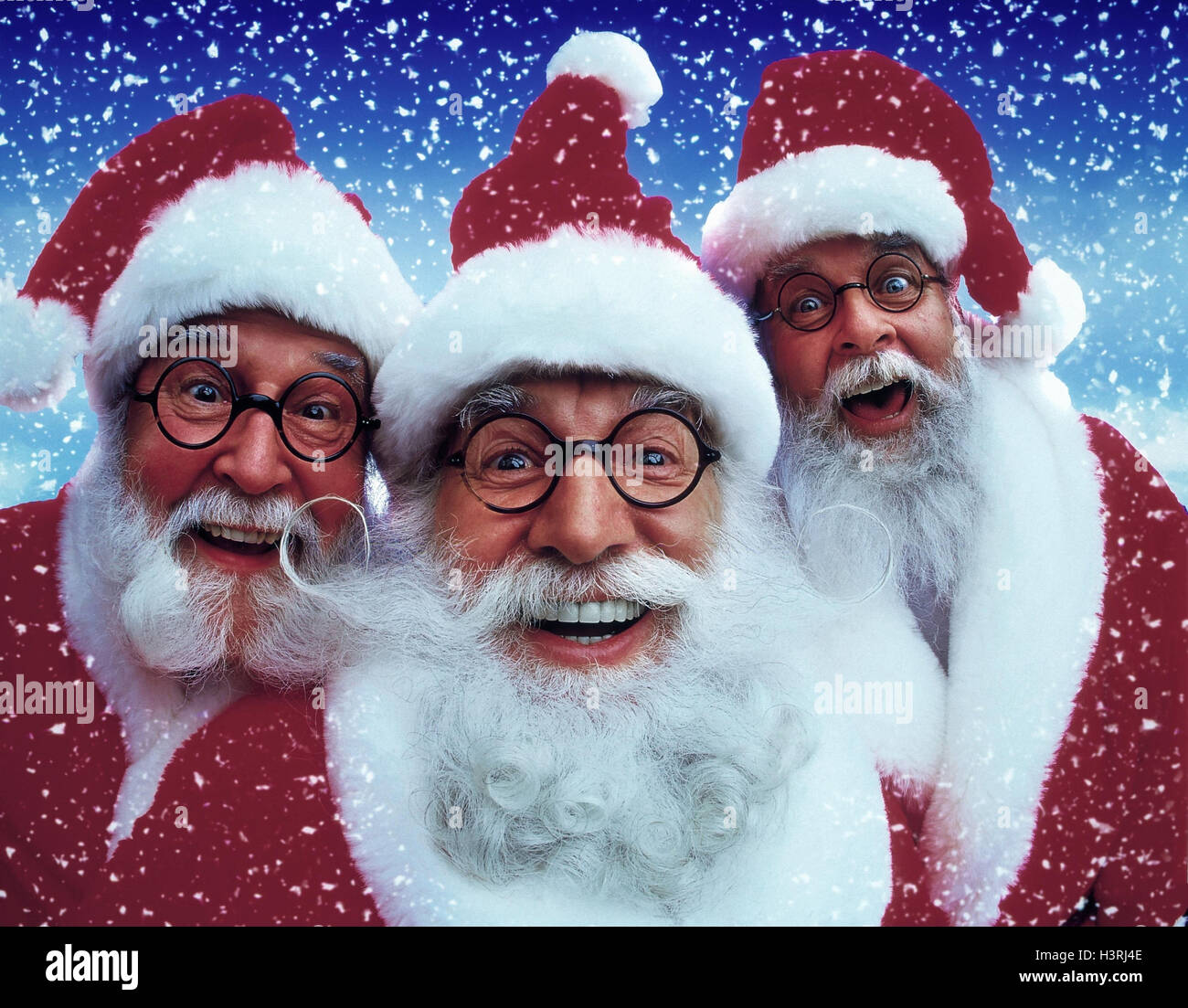 Three santas hi-res stock photography and images - Alamy