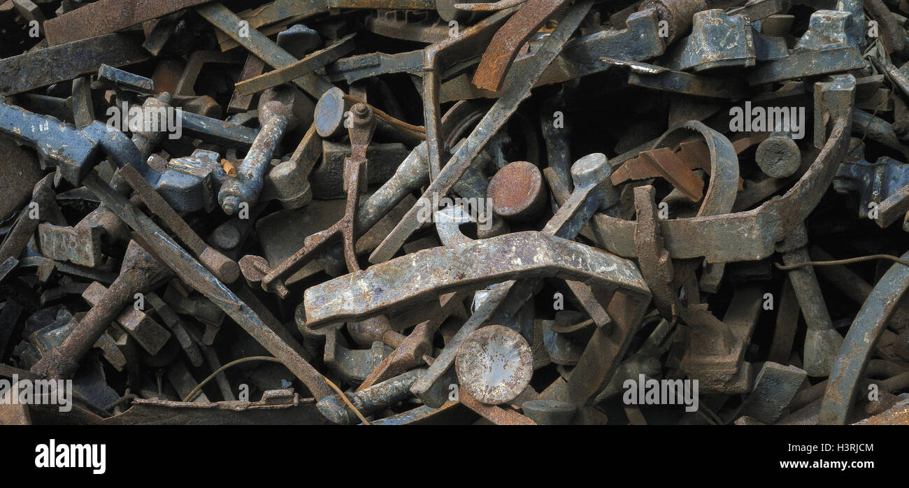 Scrap yard, scrap iron, close up, scrap metal, iron, iron cuts, rust ...