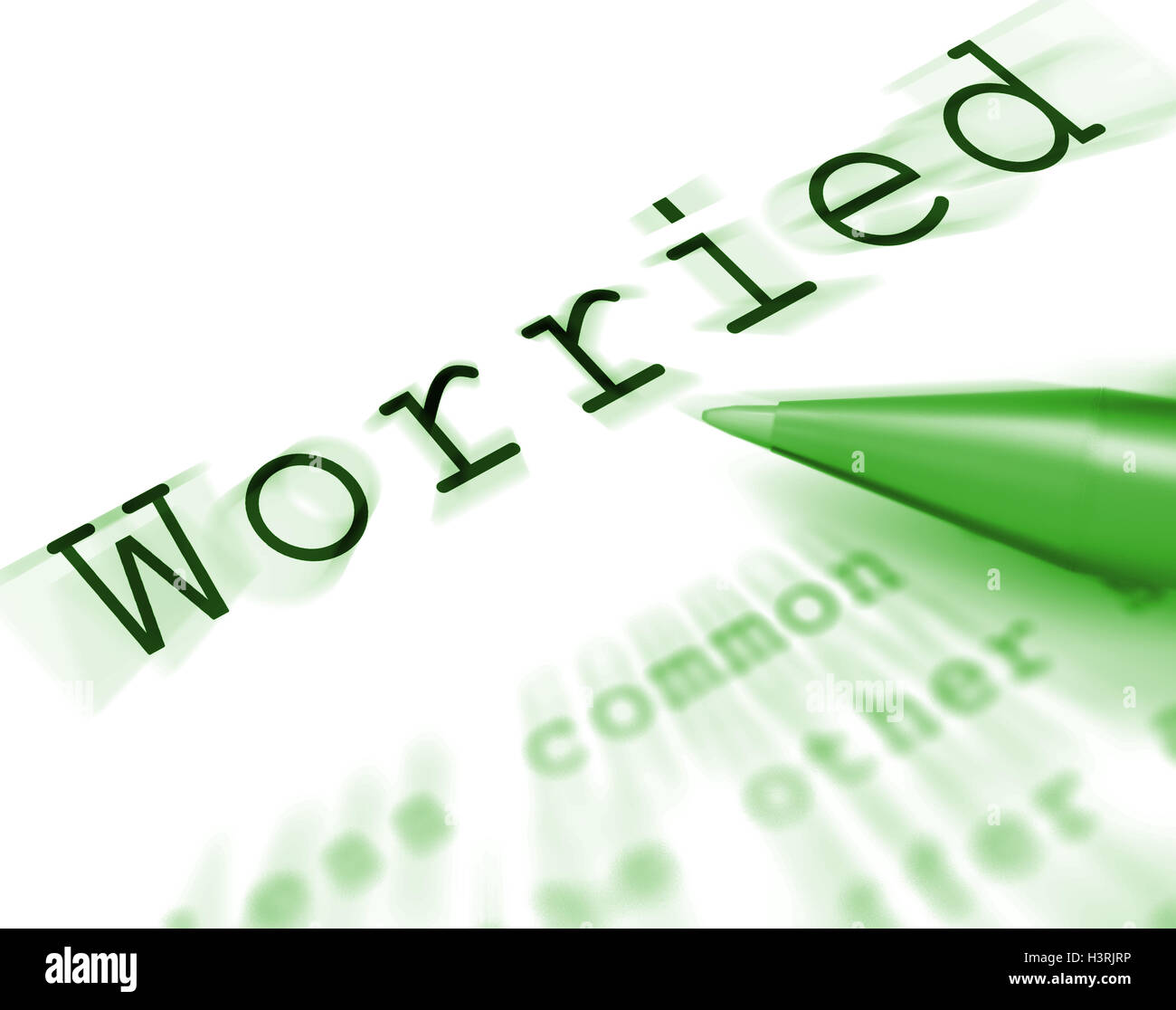 Worried Word Displays Troubled Bothered Or Distressed Stock Photo - Alamy