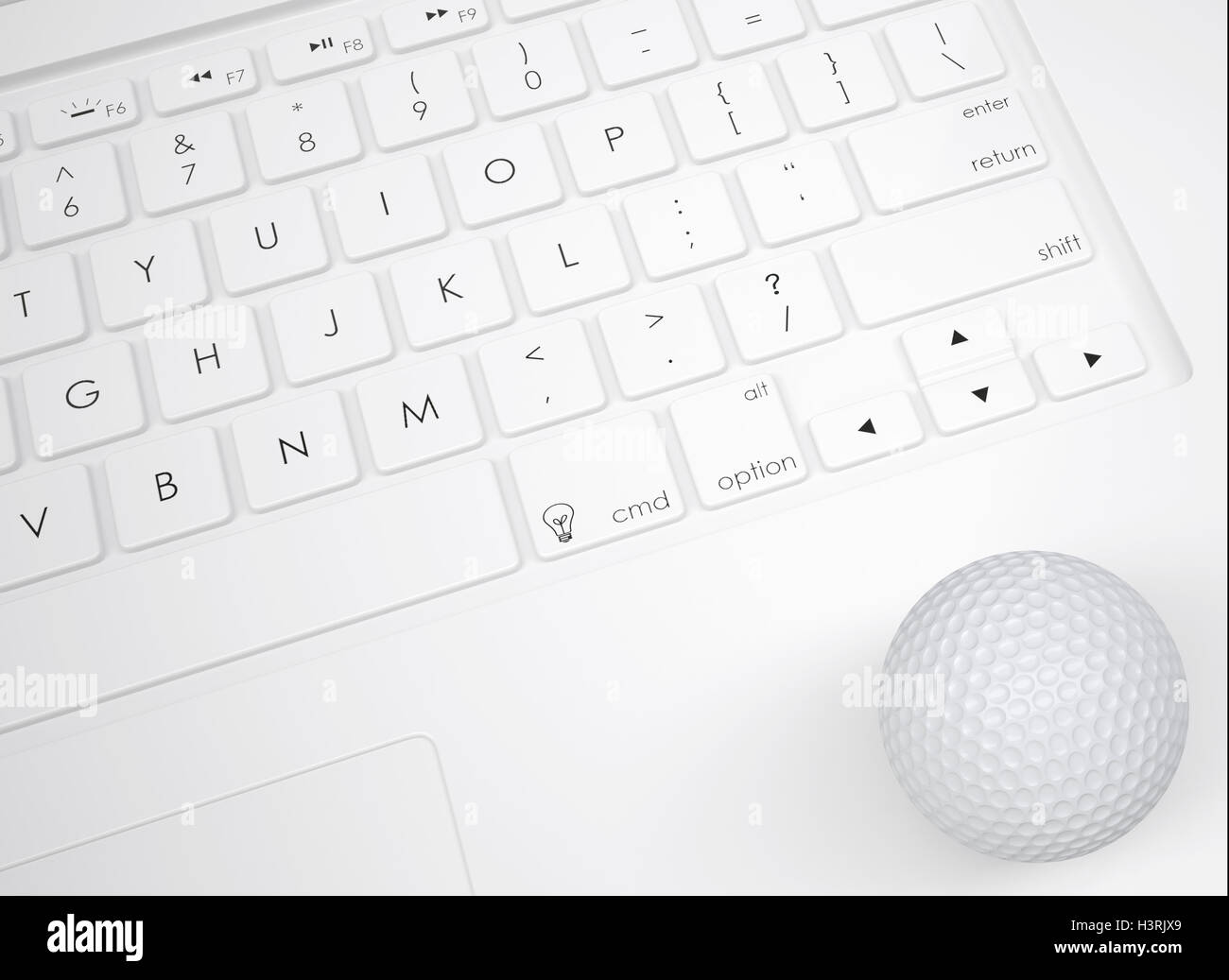 Golf ball on the keyboard Stock Photo - Alamy