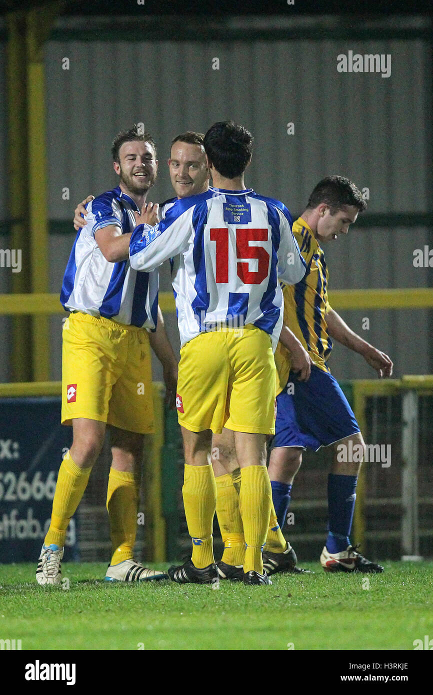 Concord Rangers celebrate their second goal scored by John Easterford ...