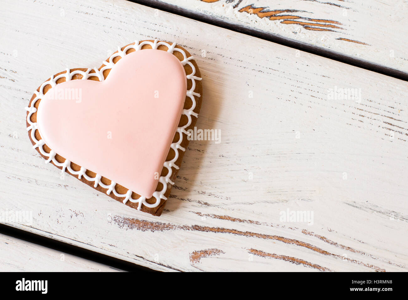 Top view of heart biscuit Stock Photo - Alamy