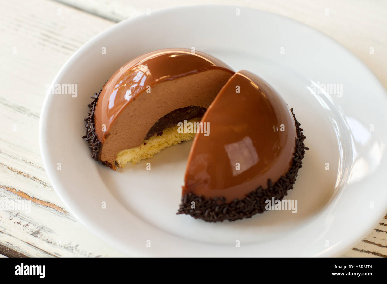 Sliced half sphere dessert Stock Photo - Alamy