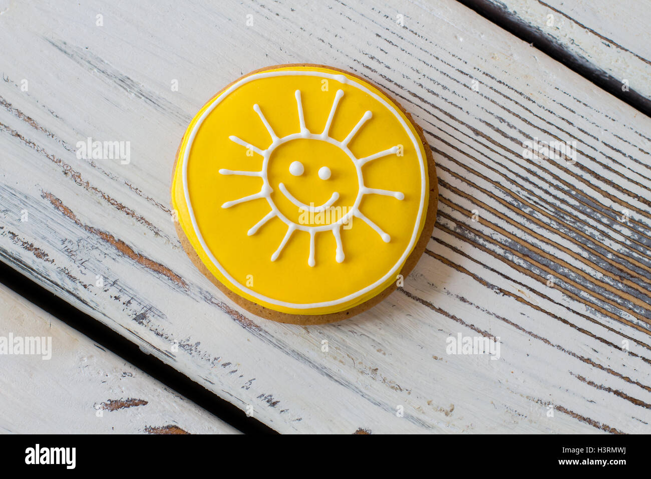Yellow sun biscuit Stock Photo - Alamy