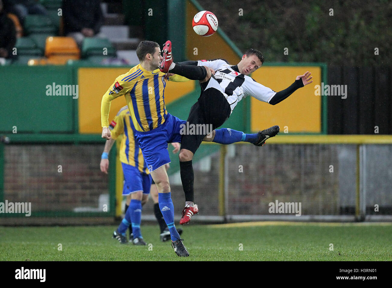 Reece Morgan of Heybridge tangles with Paul Clayton of Romford ...