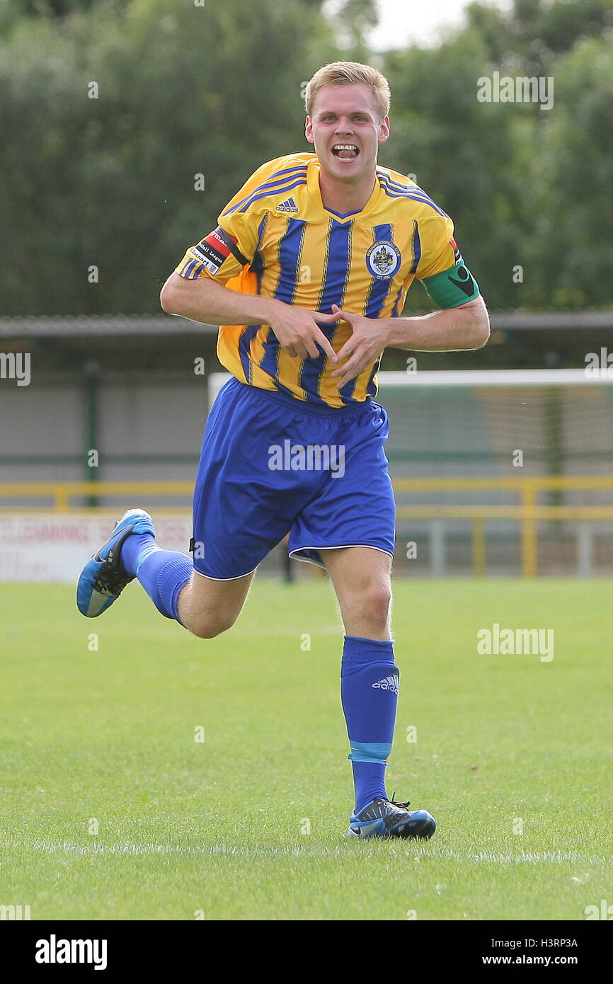 Jack Barry scores the first goal for Romford and celebrates - Romford ...