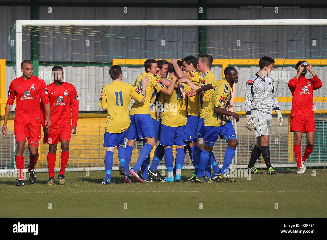 Nick Reynolds of Romford scores the second goal for his team and ...