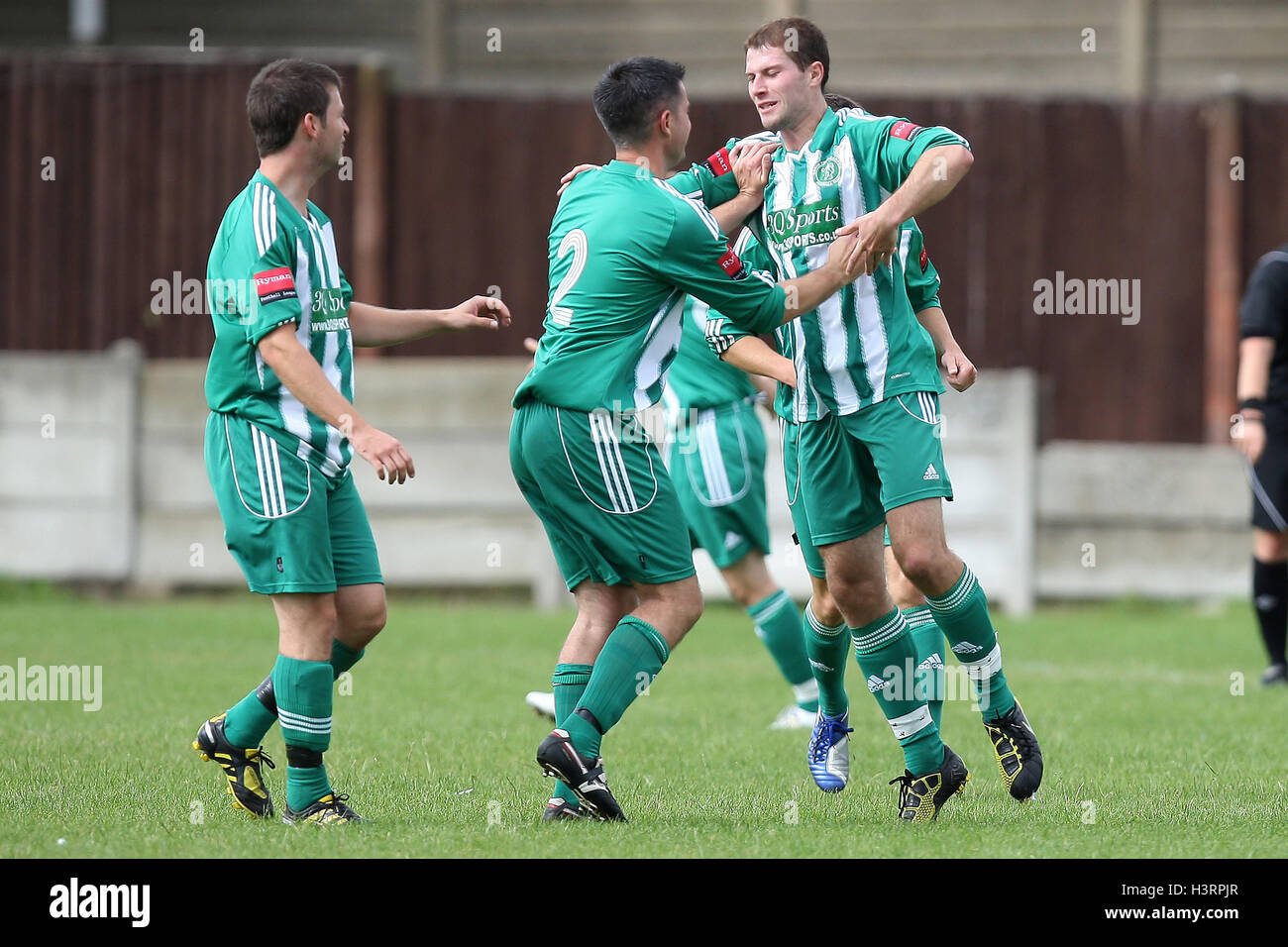 Luke Hipwell scores the second goal for Soham and celebrates - Romford ...