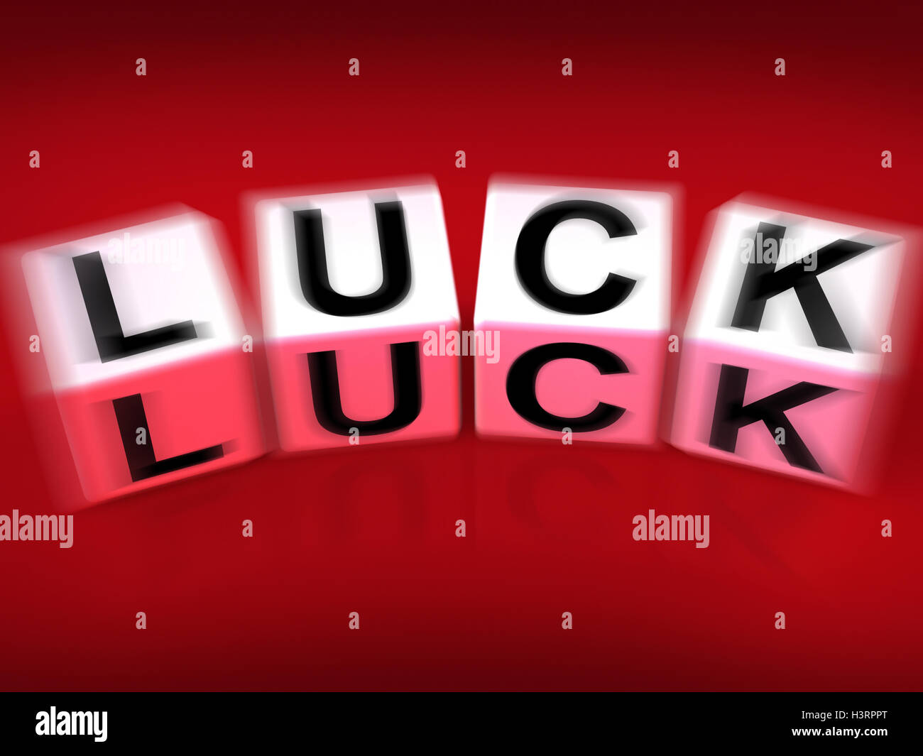Luck Blocks Displays Fortune Destiny or Luckiness Stock Photo - Alamy