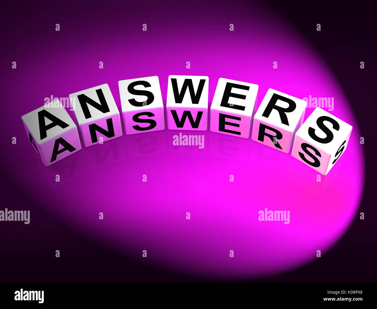 Answers Dice Represent Responses and Solutions to Questions Stock Photo ...